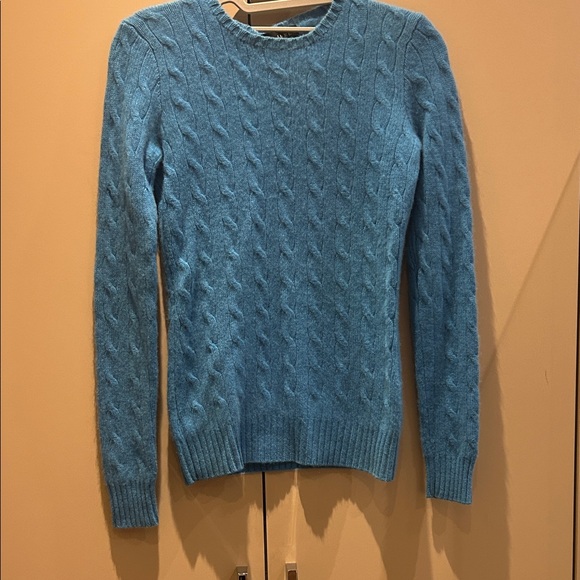 Ralph Lauren | Sweaters | Ralph Lauren Teal Cable Knit Crewneck Sweater ...